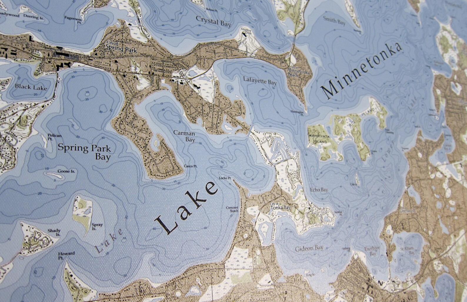 Lake Minnetonka - Canvas Lake Map (standard Quality) - Etsy