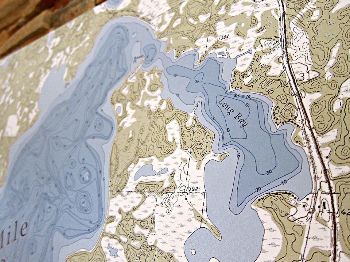 Ten Mile Lake Canvas Lake Map premium Quality - Etsy