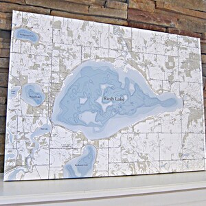 Rush Lake Canvas Lake Map - Etsy