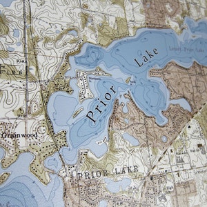 Prior Lake - Canvas Lake Map (premium Quality) - Etsy