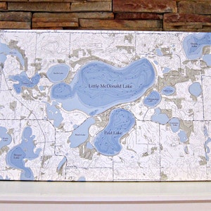 Little Mcdonald / Paul Lake - Canvas Lake Map (premium Quality) - Etsy