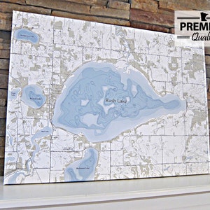 Rush Lake - Canvas Lake Map (premium Quality) - Etsy