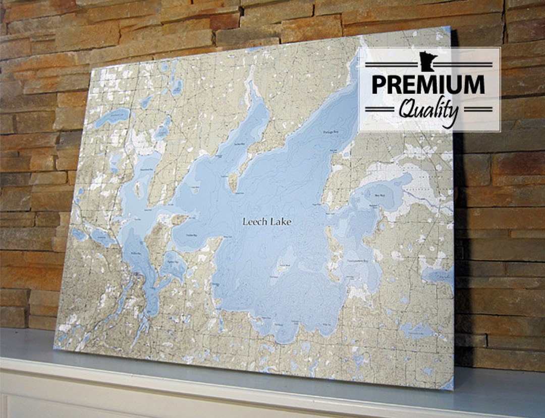 Leech Lake - Canvas Lake Map (premium Quality) - Etsy