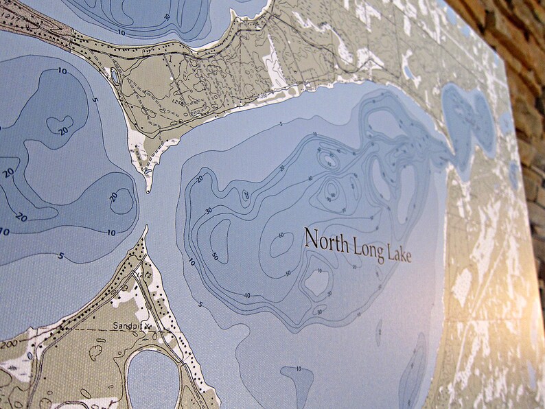 North Long Lake - Canvas Lake Map (premium Quality) - Etsy