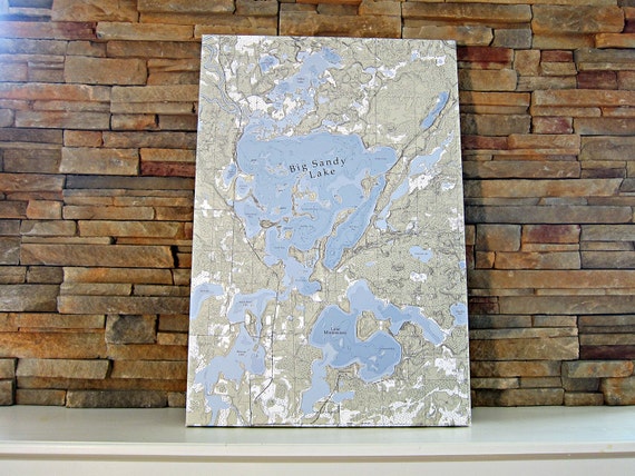 Big Sandy Lake Canvas Lake Map | Etsy