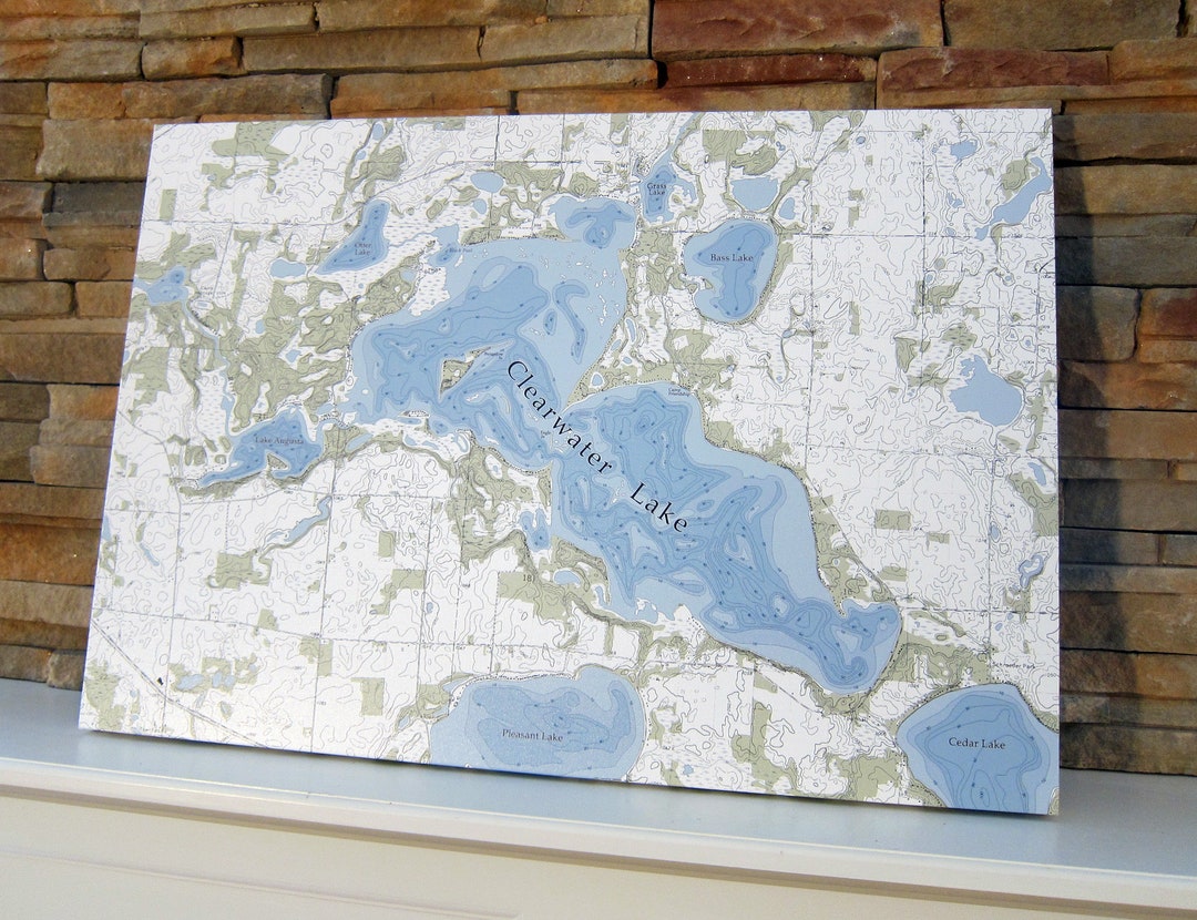 Clearwater Lake - Canvas Lake Map (standard Quality) - Etsy