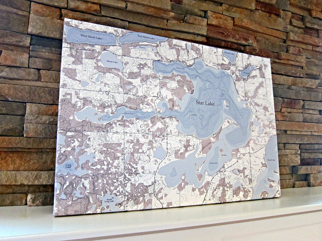 Star Lake - Canvas Lake Map - Etsy