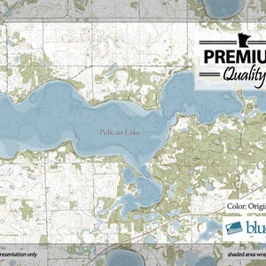 Pelican Lake - Canvas Lake Map (premium Quality) - Etsy