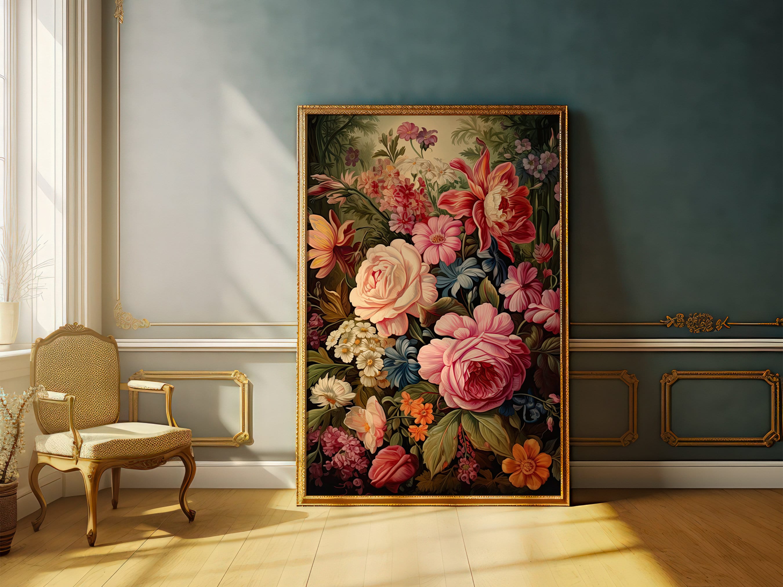 Vintage Floral Digital Print, Classical Botanical Artwork, Antique ...