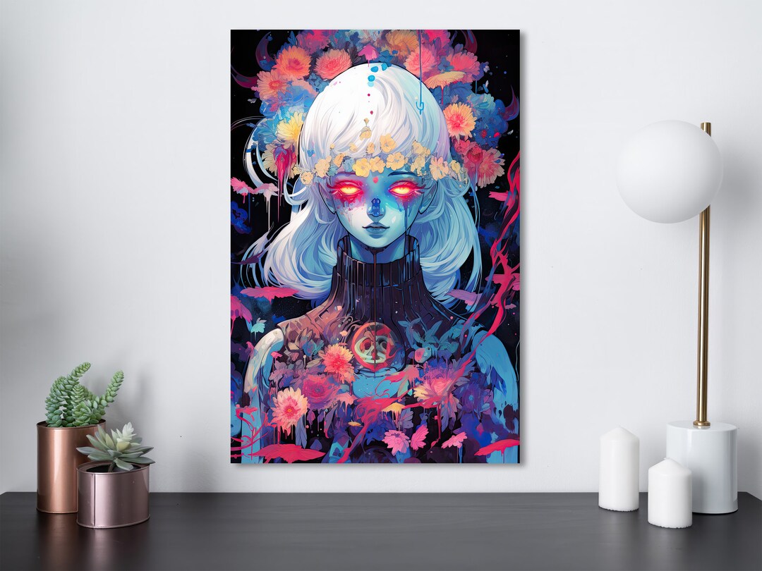 Psychedelic Anime Art Digital AI Art Print Download - Etsy