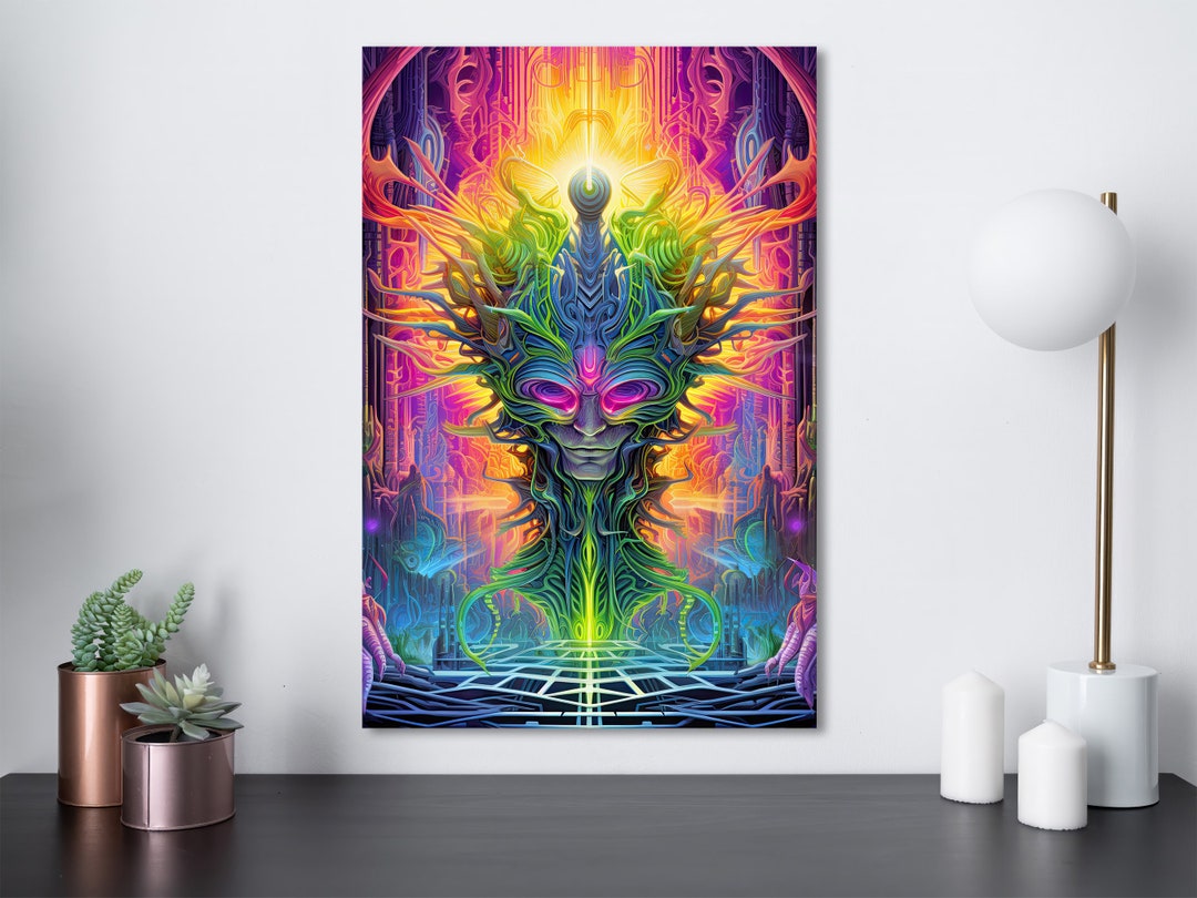 Psychedelic Cyberspace Futuristic AI Art Print Digital - Etsy