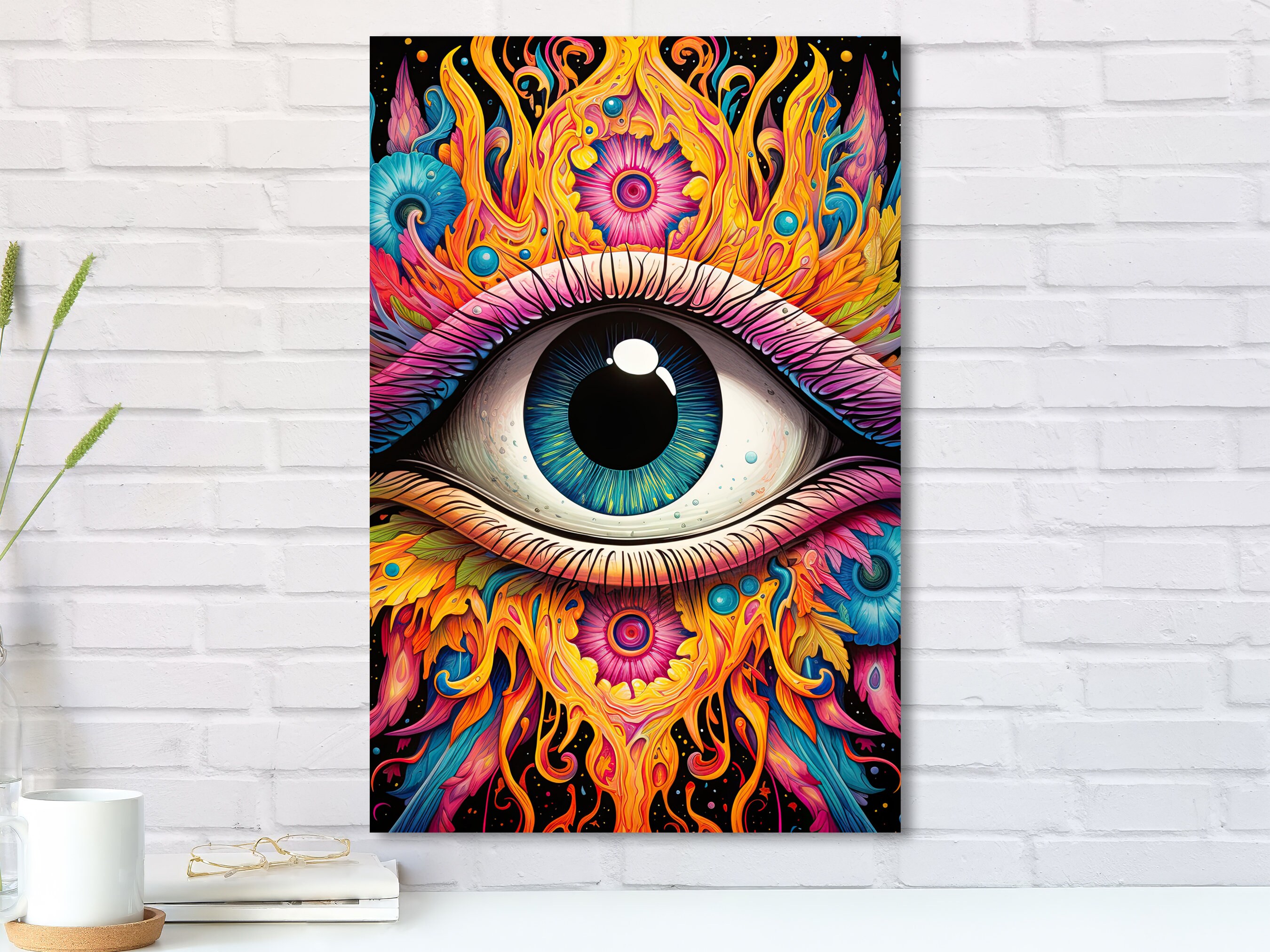 Psychedelic Eye Art Hypnotic Digital AI Art Print 300dpi - Etsy