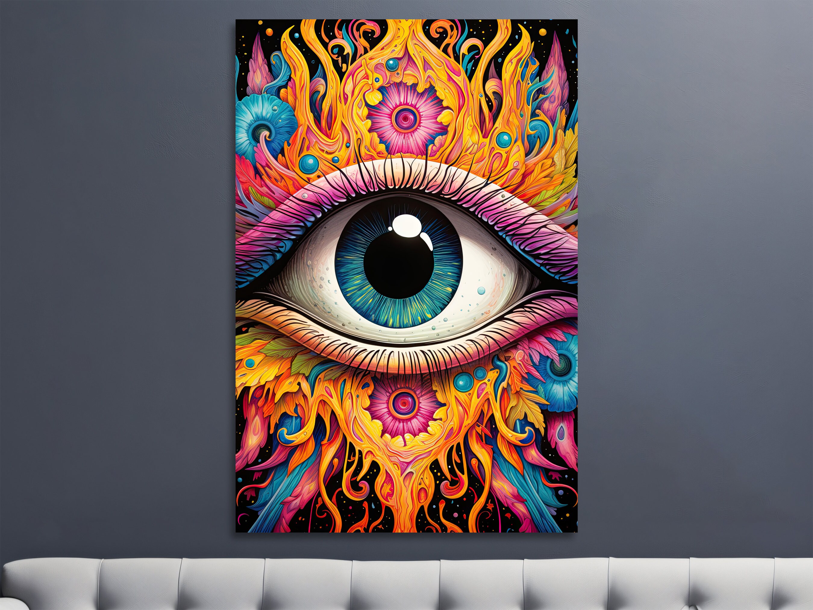 Psychedelic Eye Art Hypnotic Digital AI Art Print 300dpi - Etsy