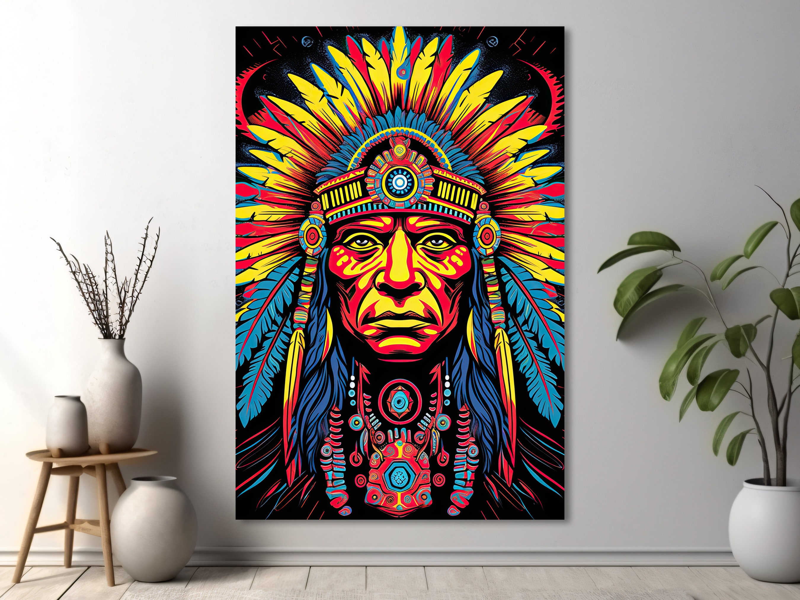 Psychedelic Native American Art Posters Digital AI Art - Etsy