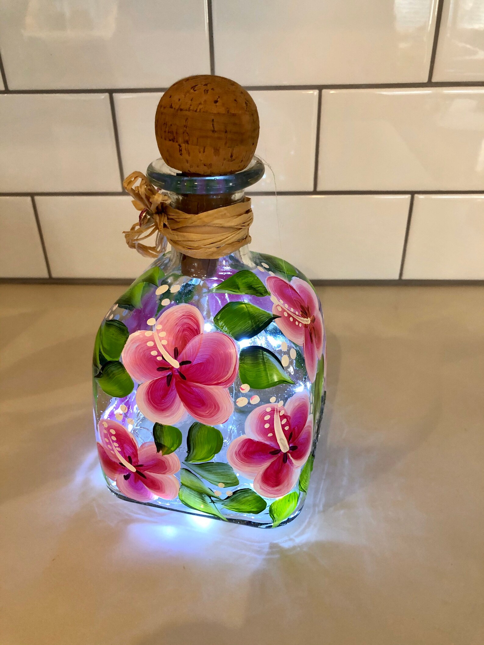 Tropical Hibiscus Flower Accent Patron Bottle Light - Etsy