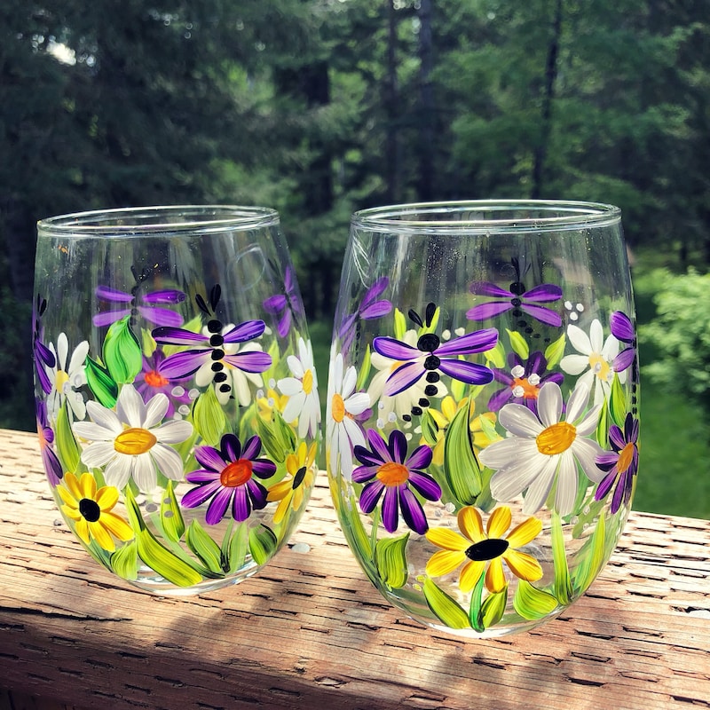 Spring Wine Glasses - Etsy