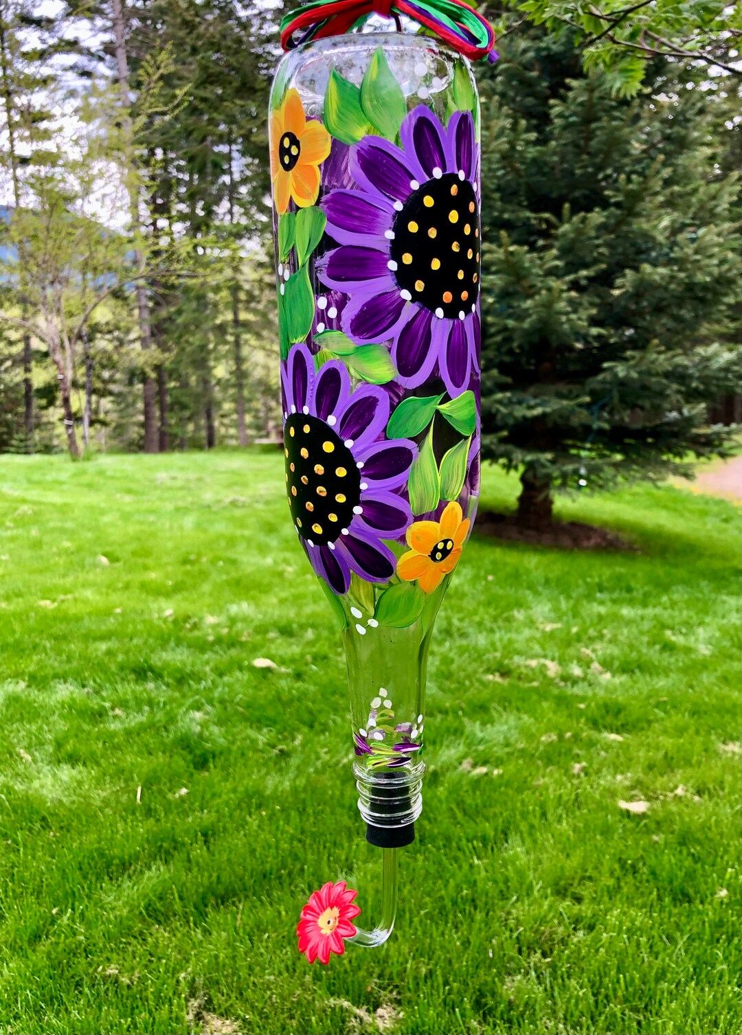 Beautiful Purple Sunflower Hummingbird Feeder - Etsy