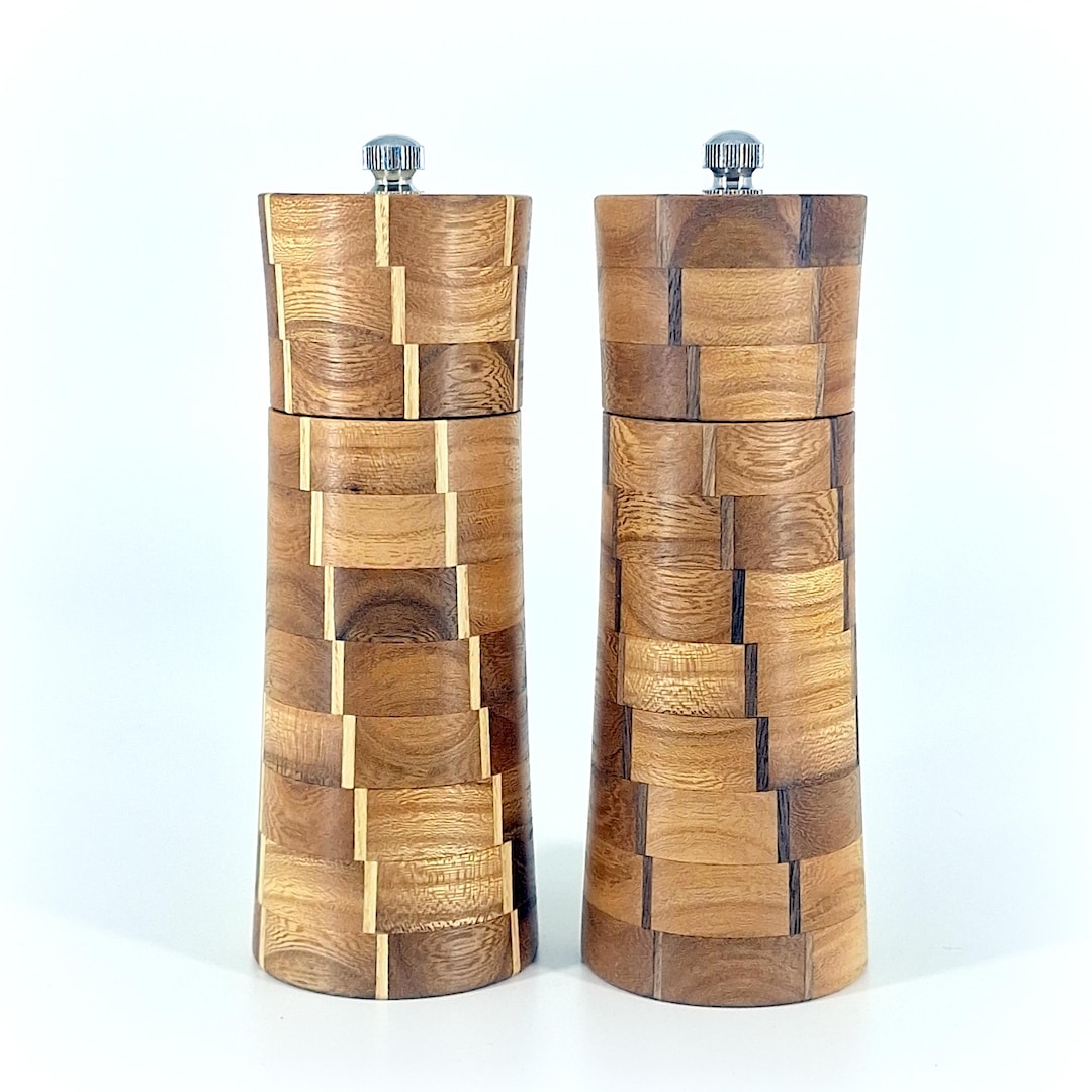 Handturned Segmented Wodden Salt and Pepper Grinder Mill Shaker LADY 14 ...