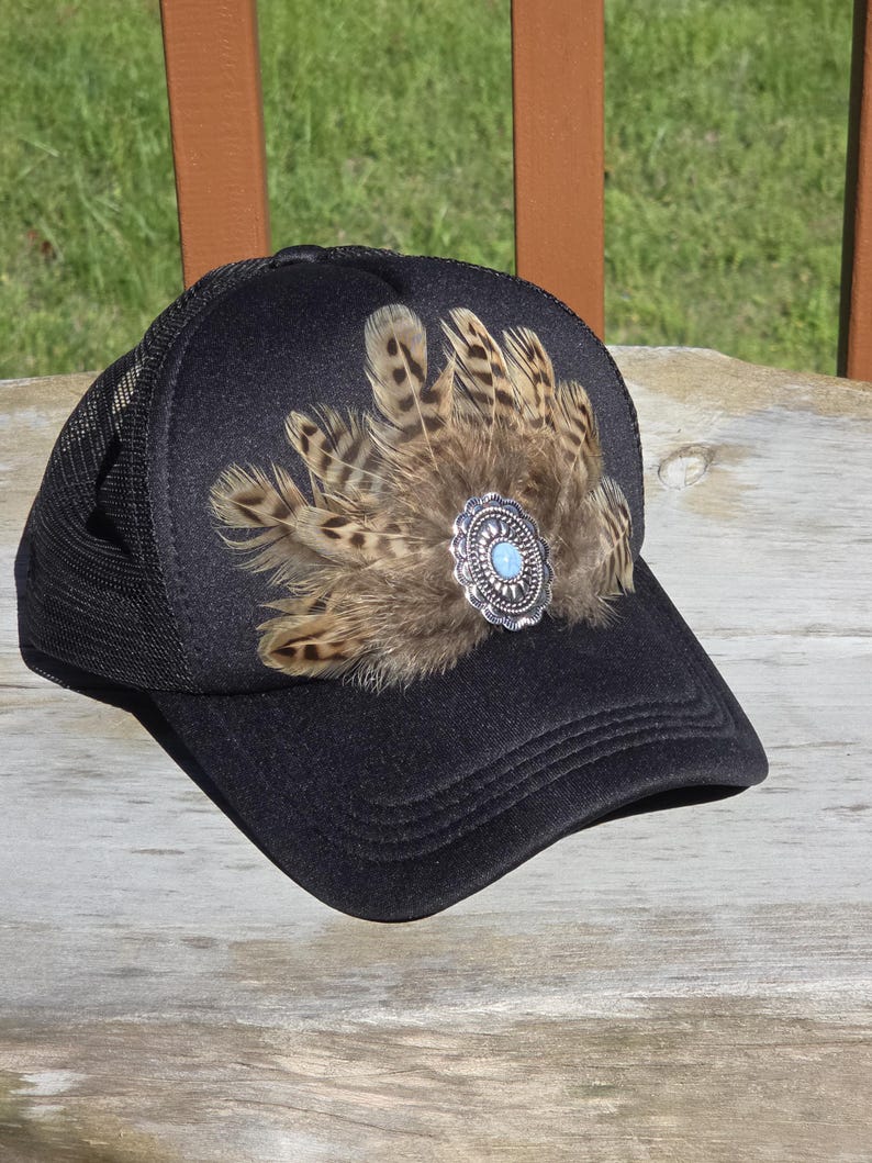 Custom Trucker Hat With Feathers - Etsy