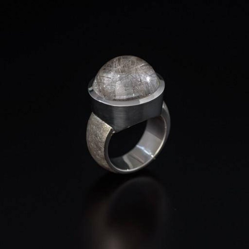 Sterling Silver Rutilated Quartz Ring - Etsy