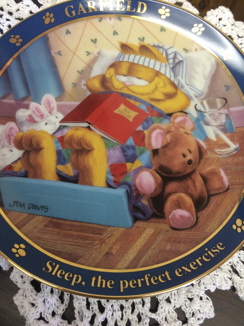 Vintage Garfield sleep, the Perfect Exercise Danbury Mint Collectors ...