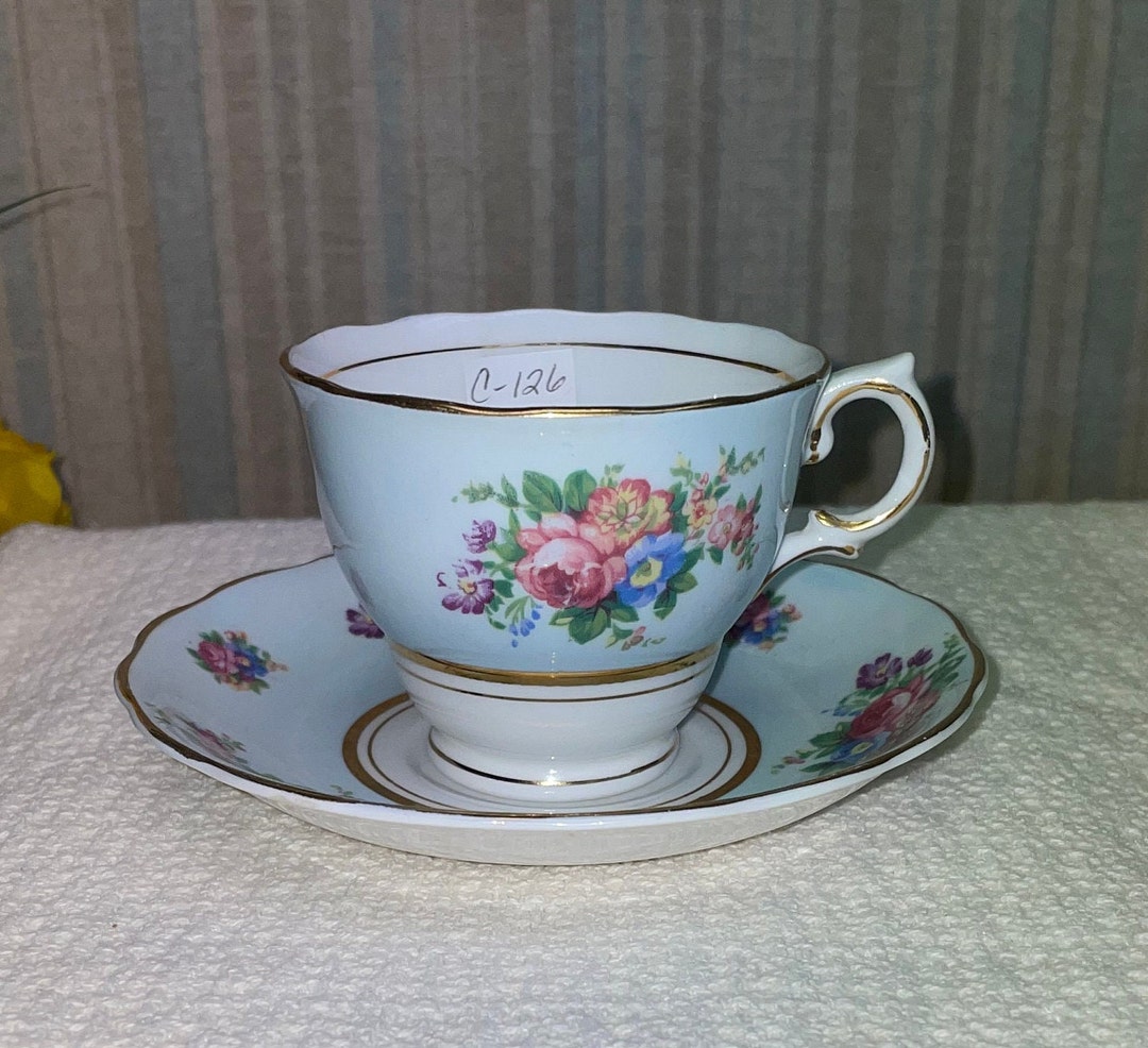 Vintage Colclough Bone China Floral Tea Set - Etsy