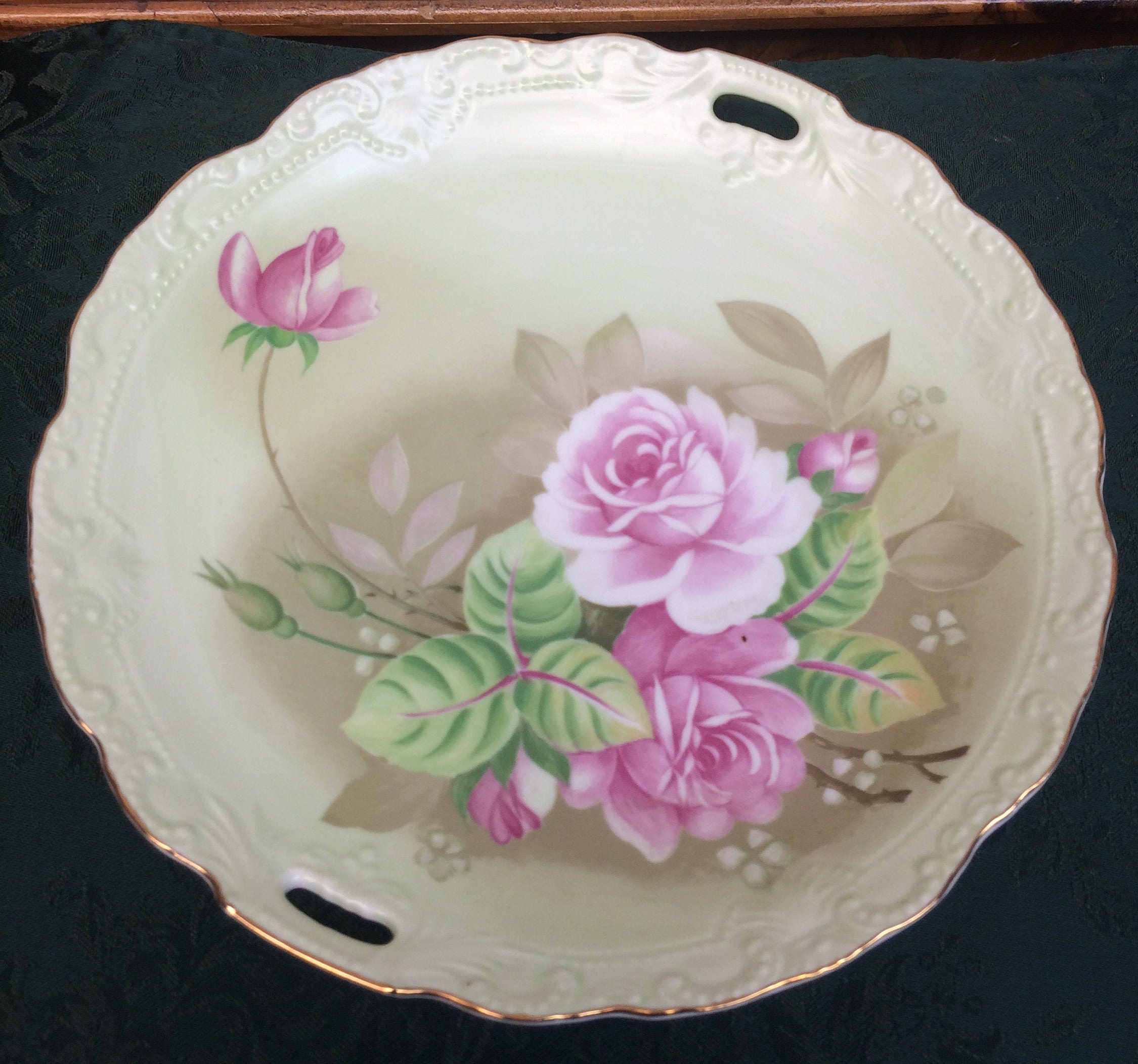 Vintage Hand Painted Lefton China Green Collectors Plate - Etsy