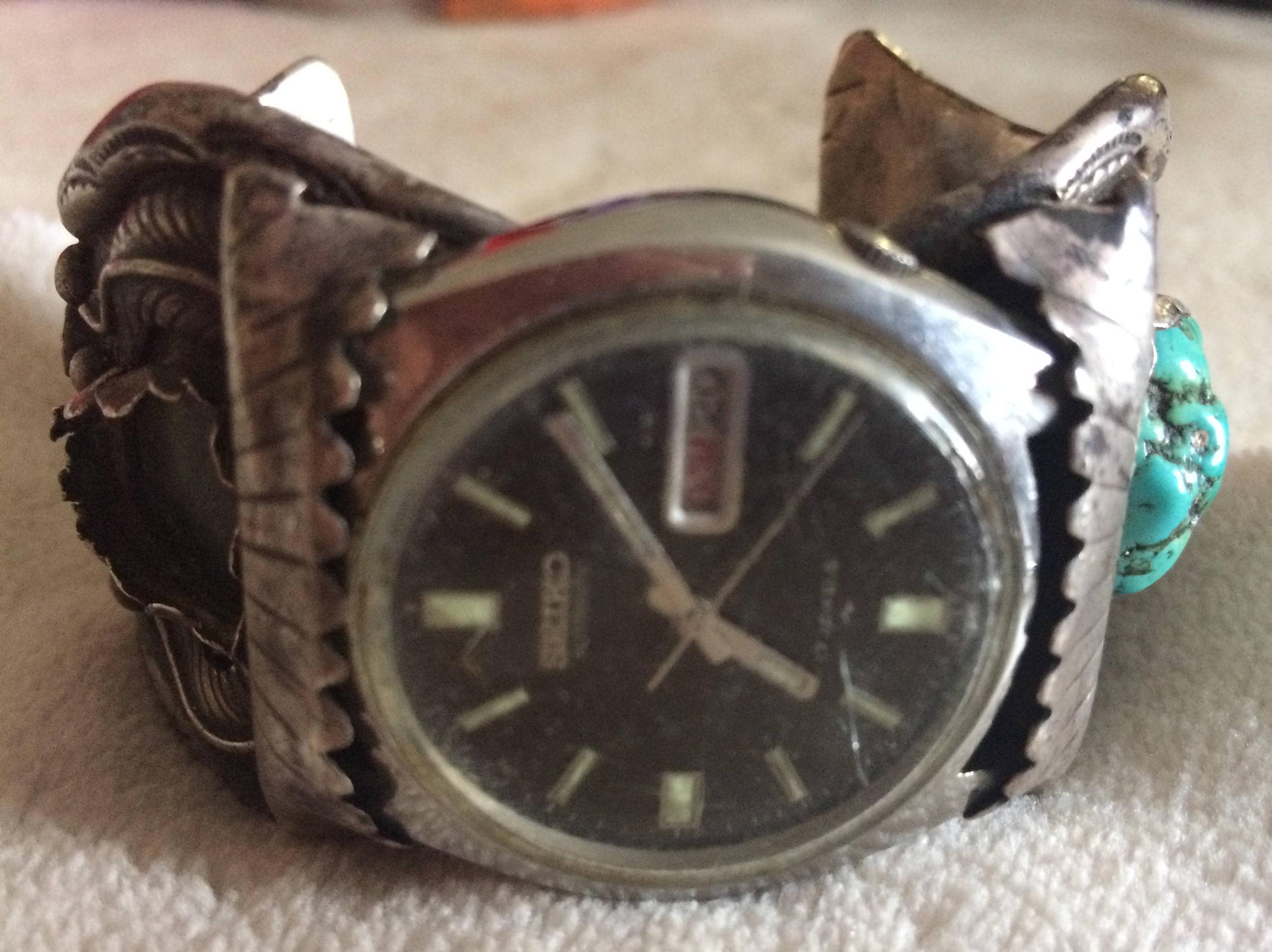 Vintage Navajo Cuff Bracelet With Seiko Watch - Etsy