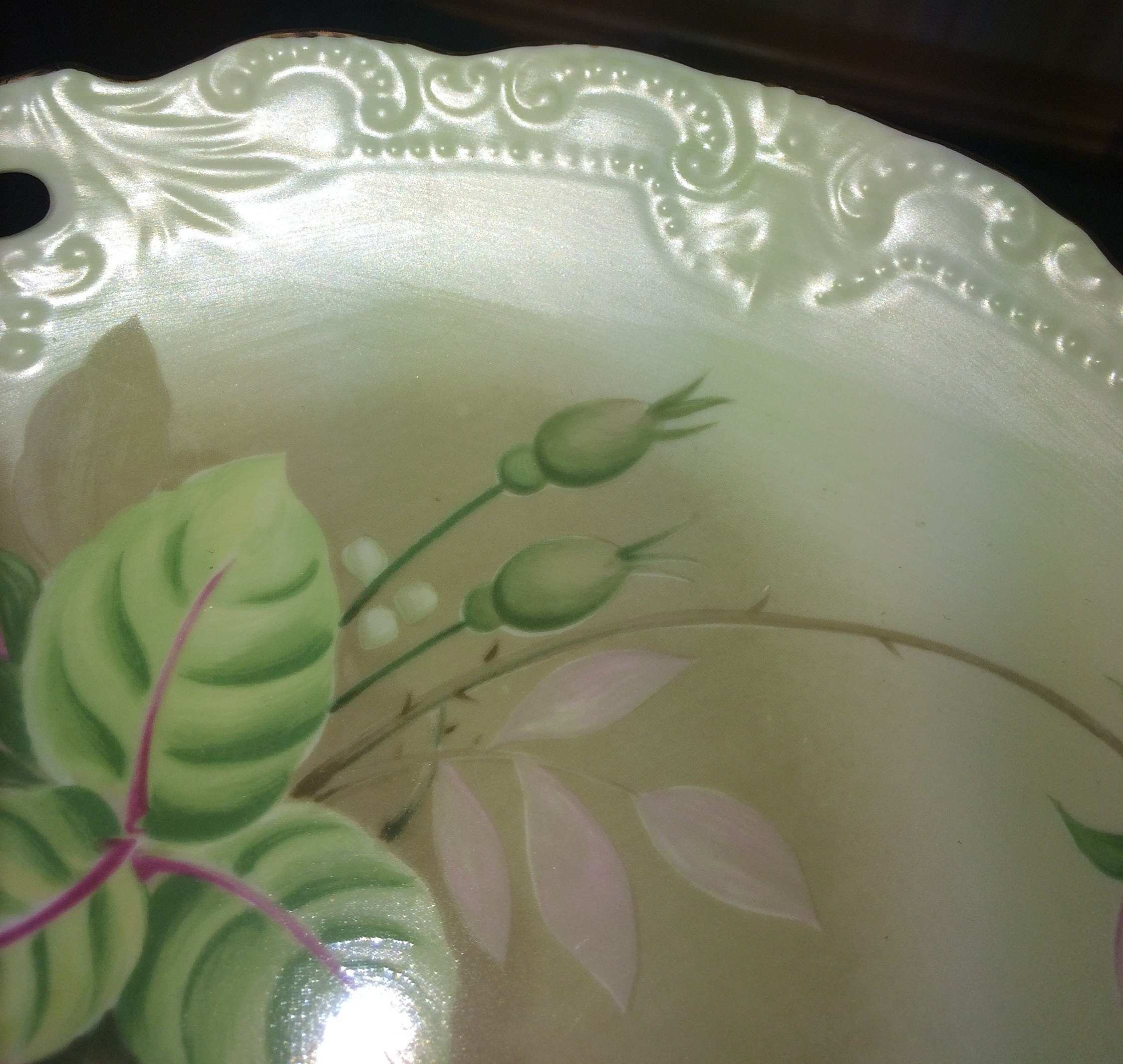 Vintage Hand Painted Lefton China Green Collectors Plate - Etsy