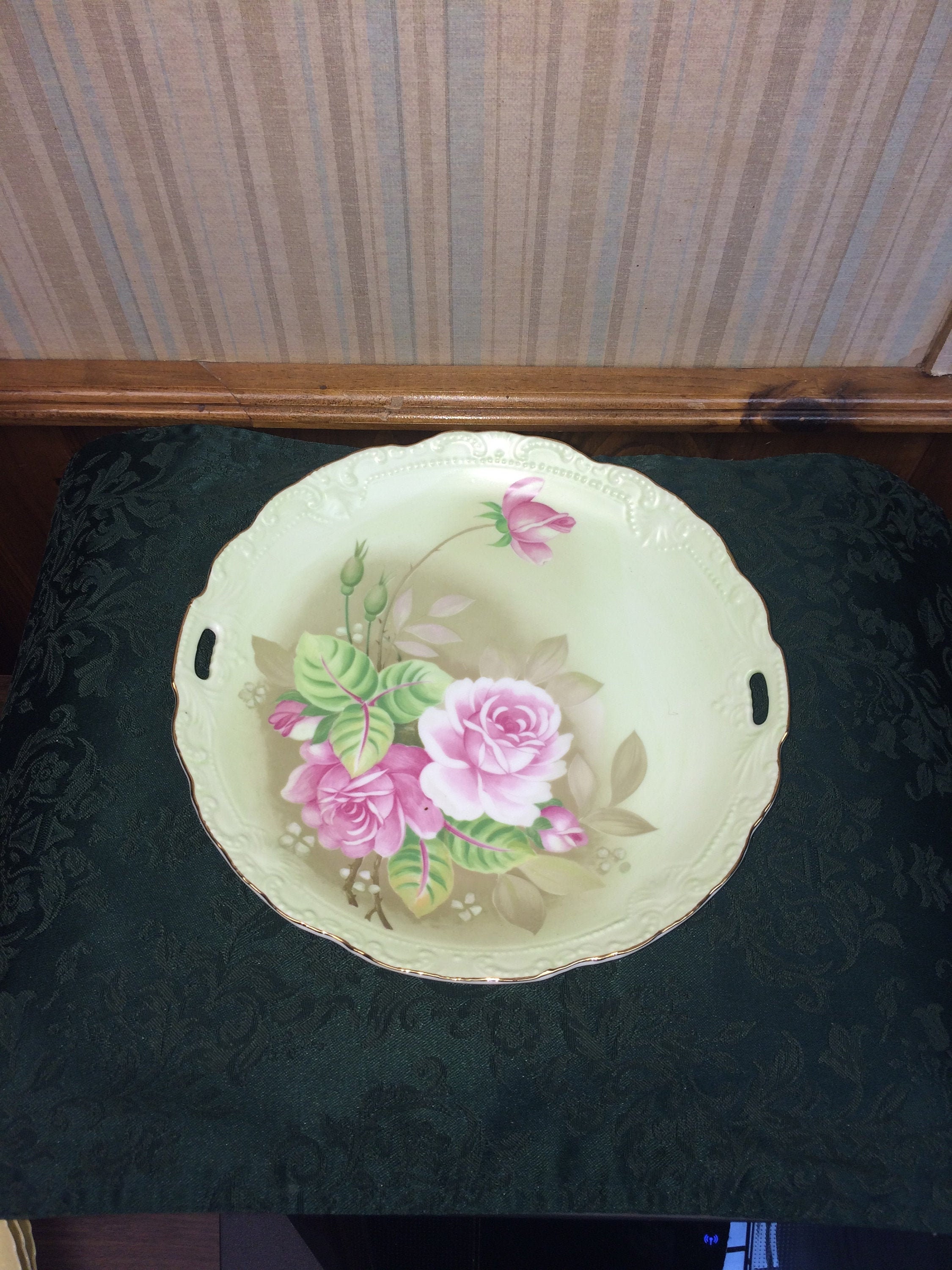 Vintage Hand Painted Lefton China Green Collectors Plate - Etsy