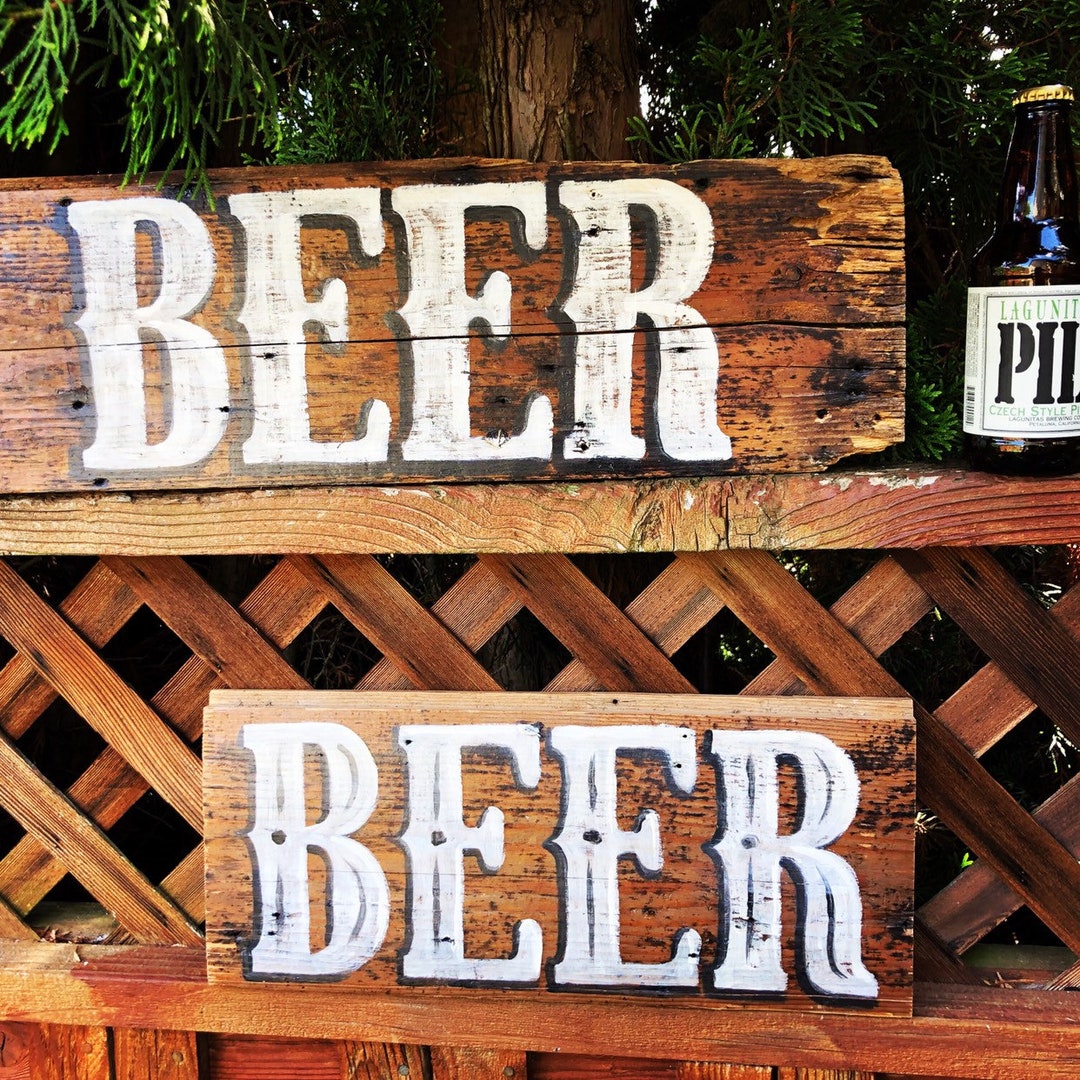 Rustic Beer Sign - Etsy