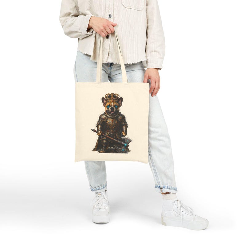 Custom Viking Pet Canvas Tote Bag | Personalized Dog Warrior Portrait ...