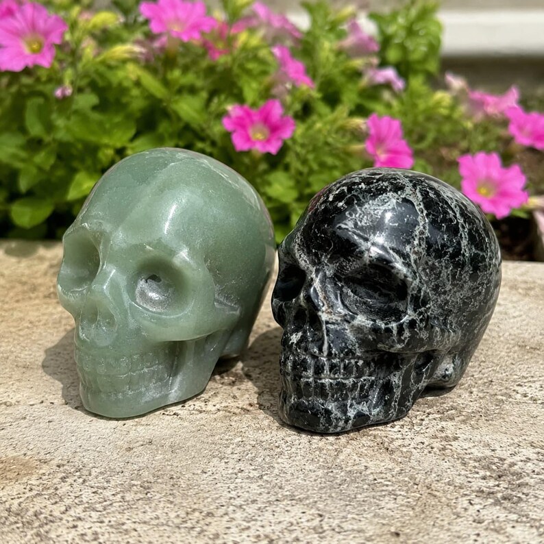 Hand-carved Hsiuyen Jade Skull | Wisdom, Transformation, Gothic Altar ...
