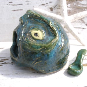 Monster Head Bowl Salt Cellar Funny Alien Face Handmade Pottery - Etsy