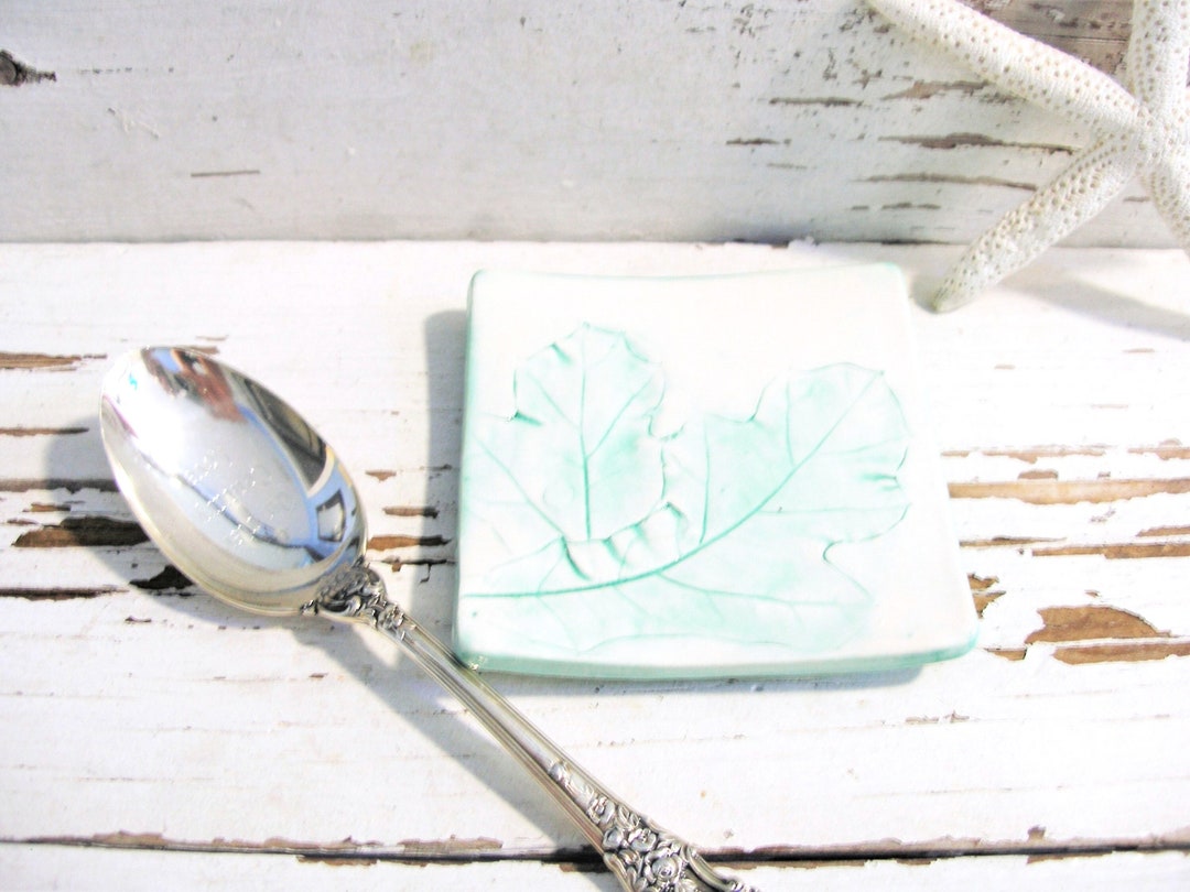 Spoon Rest Ring Dish Leaf Jewelry Plate Handmade Pottery - Etsy