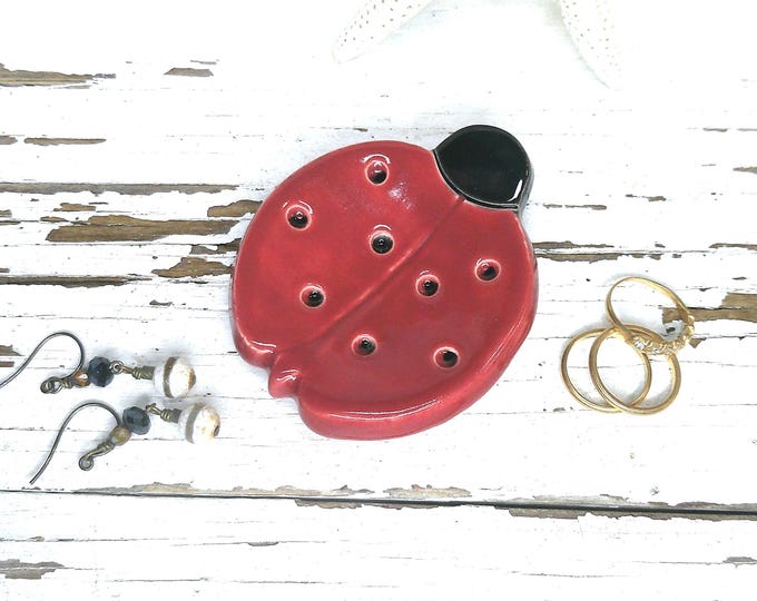 Lady Bug Ring Dish Spoon Rest Ring Handmade Pill Plate - Etsy