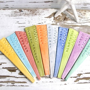 Herb Markers Garden Tags Clay Vegetable Plant Labels - Etsy