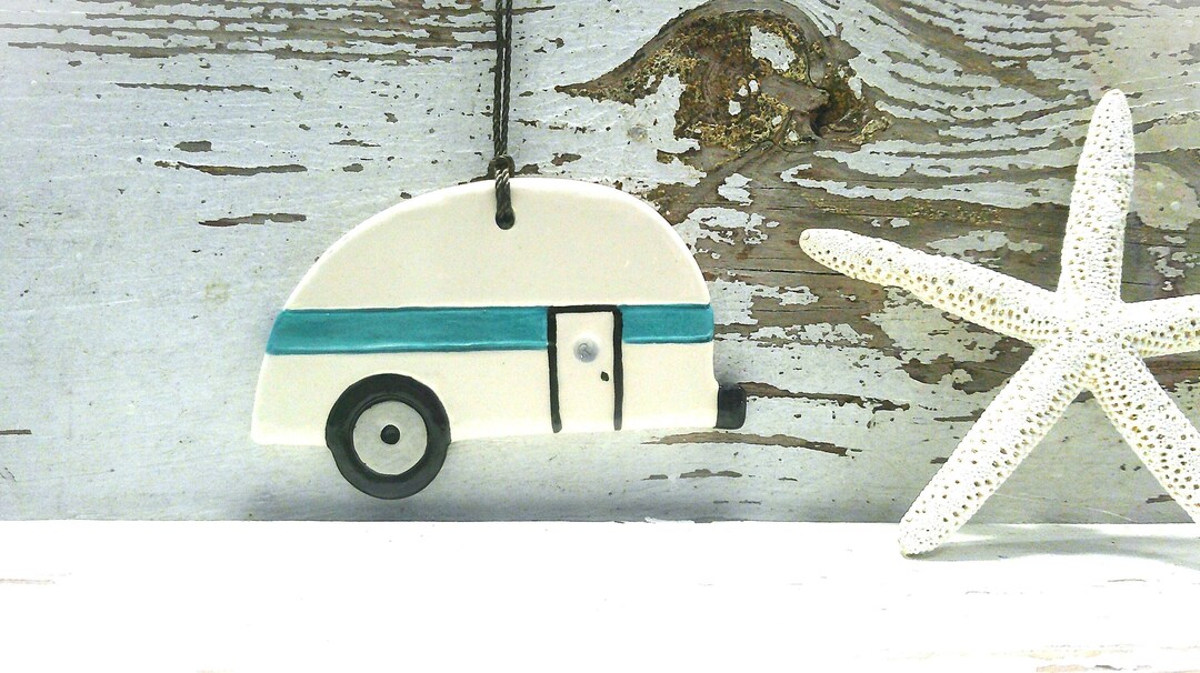 Camper Ornament Trailer Handmade Pottery Gift Tag - Etsy