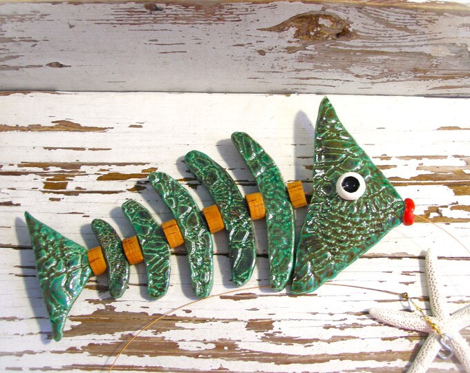 Fish Bones Porch Decor Ornament Windchime Mobile Wind Chime Handmade ...