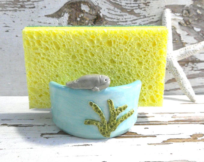 Manatee Sponge Holder Handmade Kitchen Dish - Etsy