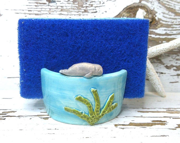 Manatee Sponge Holder Handmade Kitchen Dish - Etsy