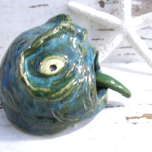Monster Head Bowl Salt Cellar Funny Alien Face Handmade Pottery - Etsy