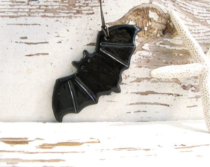 Bat Ornament Handmade Clay Small Pottery Gift Tag - Etsy