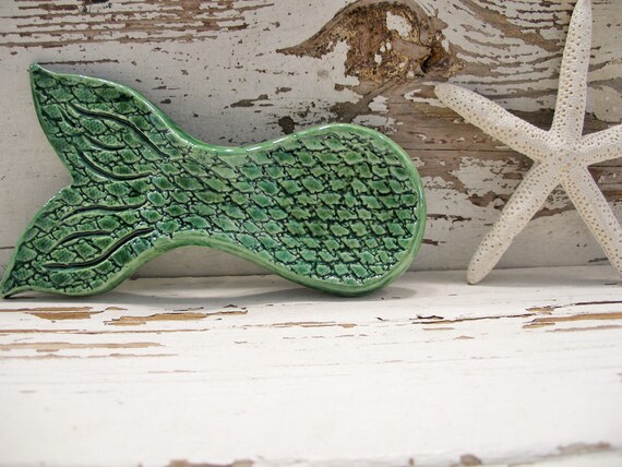 Spoonrest Mermaid Tail Spoon Rest Handmade Ceramic Pottery - Etsy
