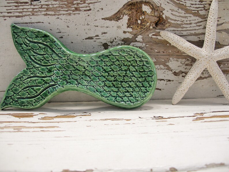Spoonrest Mermaid Tail Spoon Rest Handmade Ceramic Pottery - Etsy