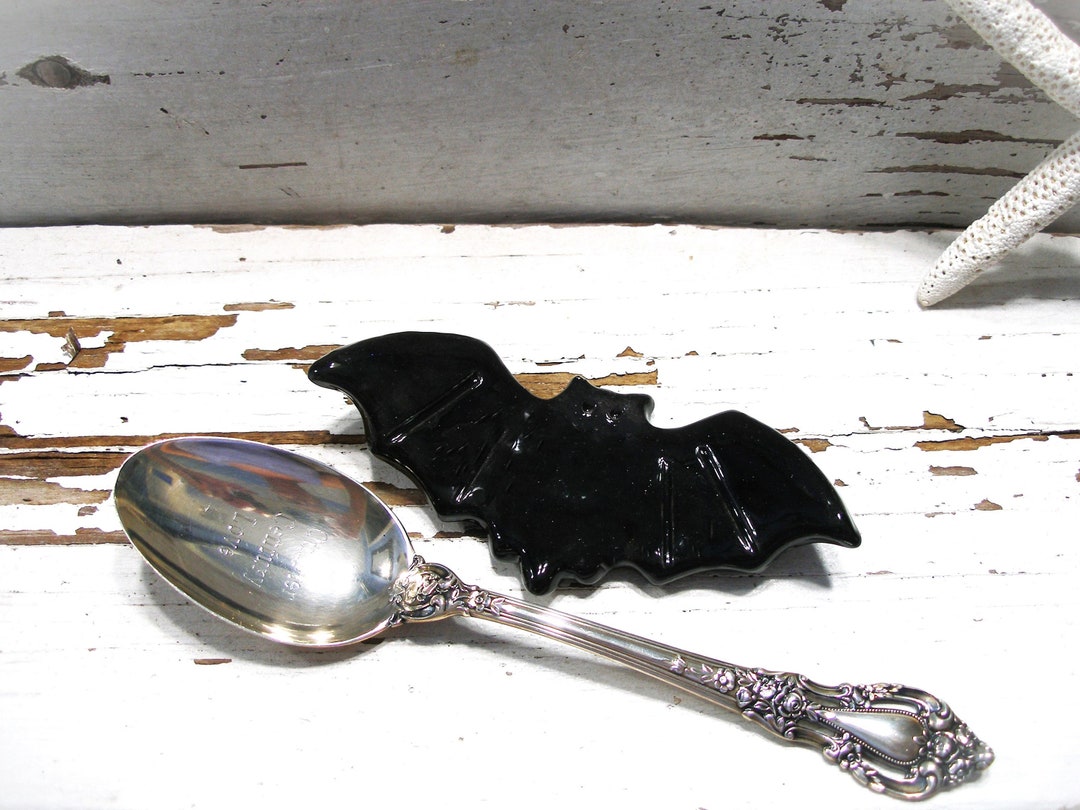 Small Bat Ring Dish Handmade Black Jewelry Holder Spoon Rest - Etsy