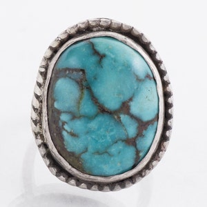 Vintage Ring - Vintage Sterling Silver Large Turquoise Ring - Etsy