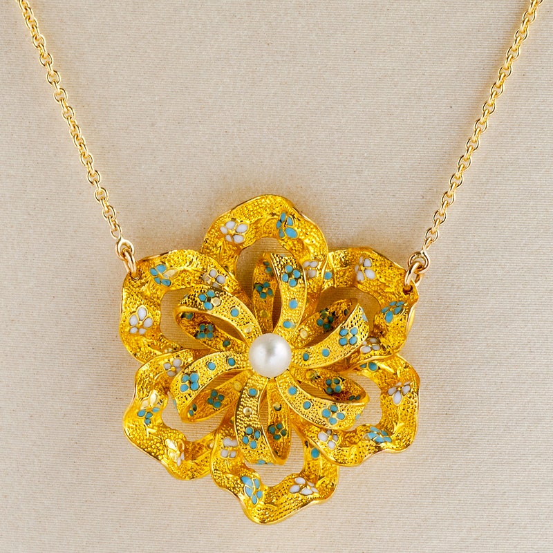 Yellow Flower Necklace - Etsy