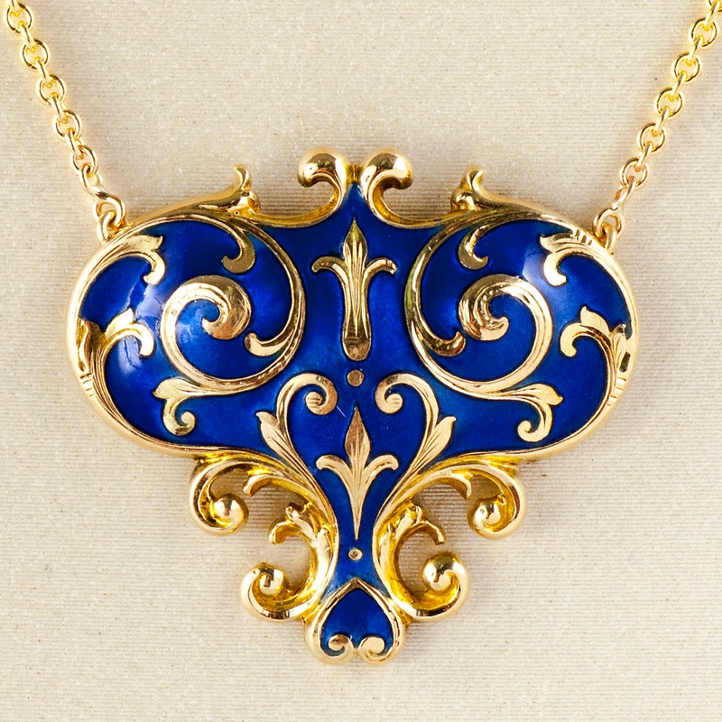 Gold Enamel Jewelry - Etsy