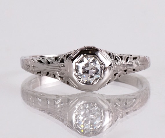 Antique Engagement Ring Antique Arts and Crafts Era 18K | Etsy